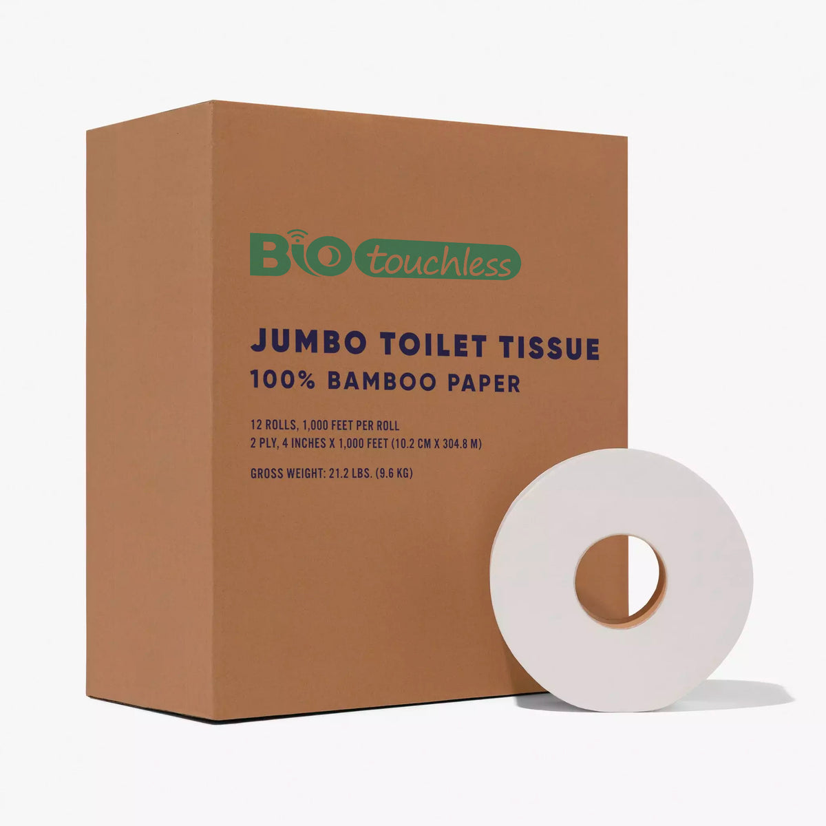 Bamboo Commercial Jumbo Roll Toilet Paper (JRT), 12 Rolls Per Case ...